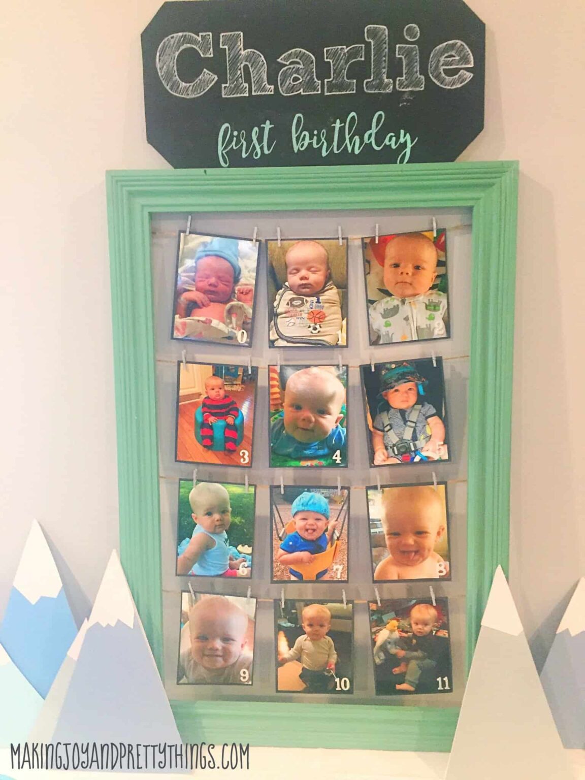 Monthly Photo Frame Birthday DIY - Making Joy and Pretty Things