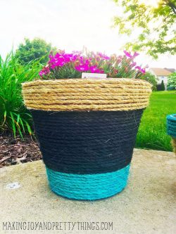 Rope Wrapped and Painted DIY Planters - Making Joy and Pretty Things