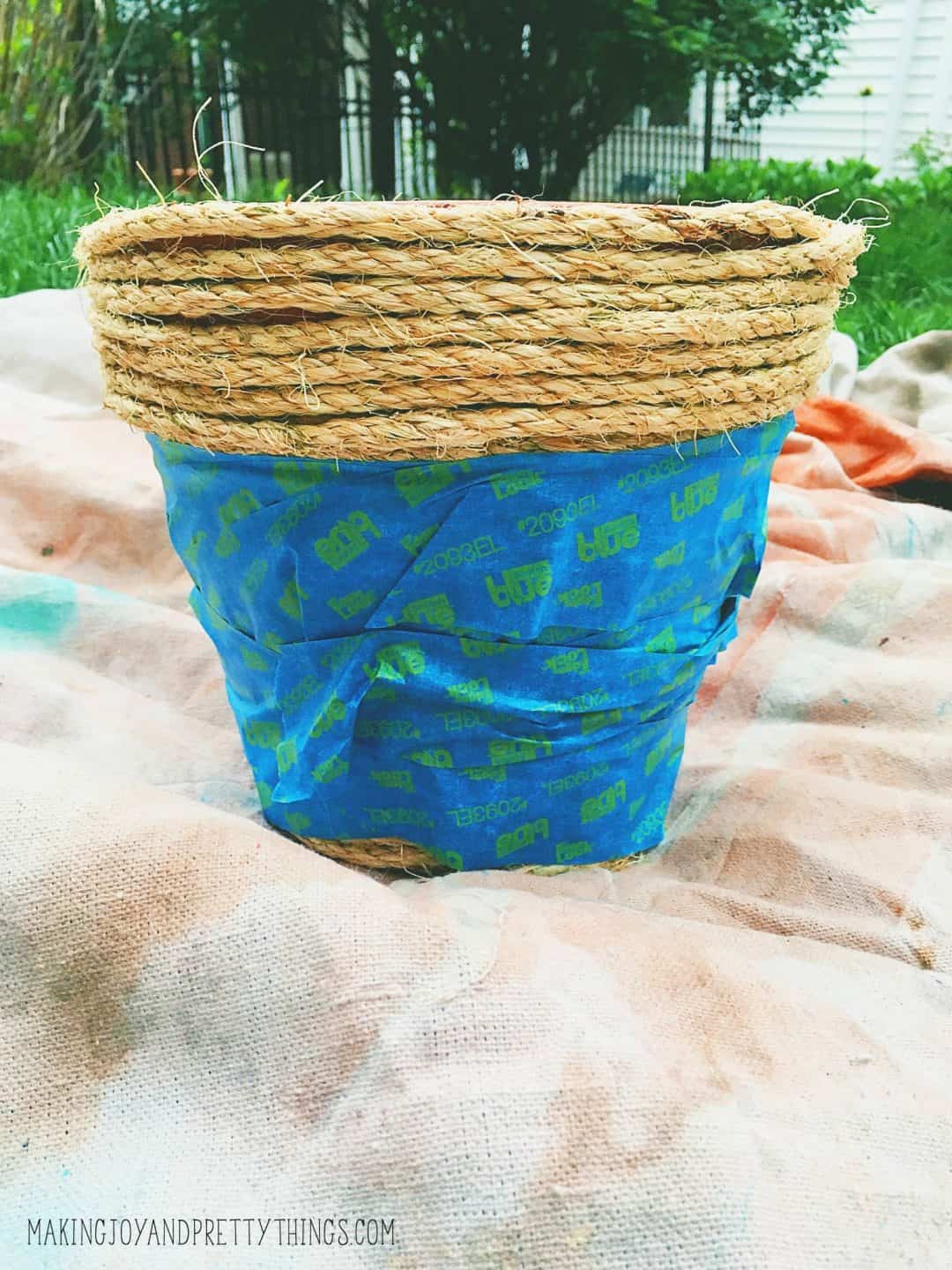 Rope Planters with Paint DIY - Making Joy and Pretty Things