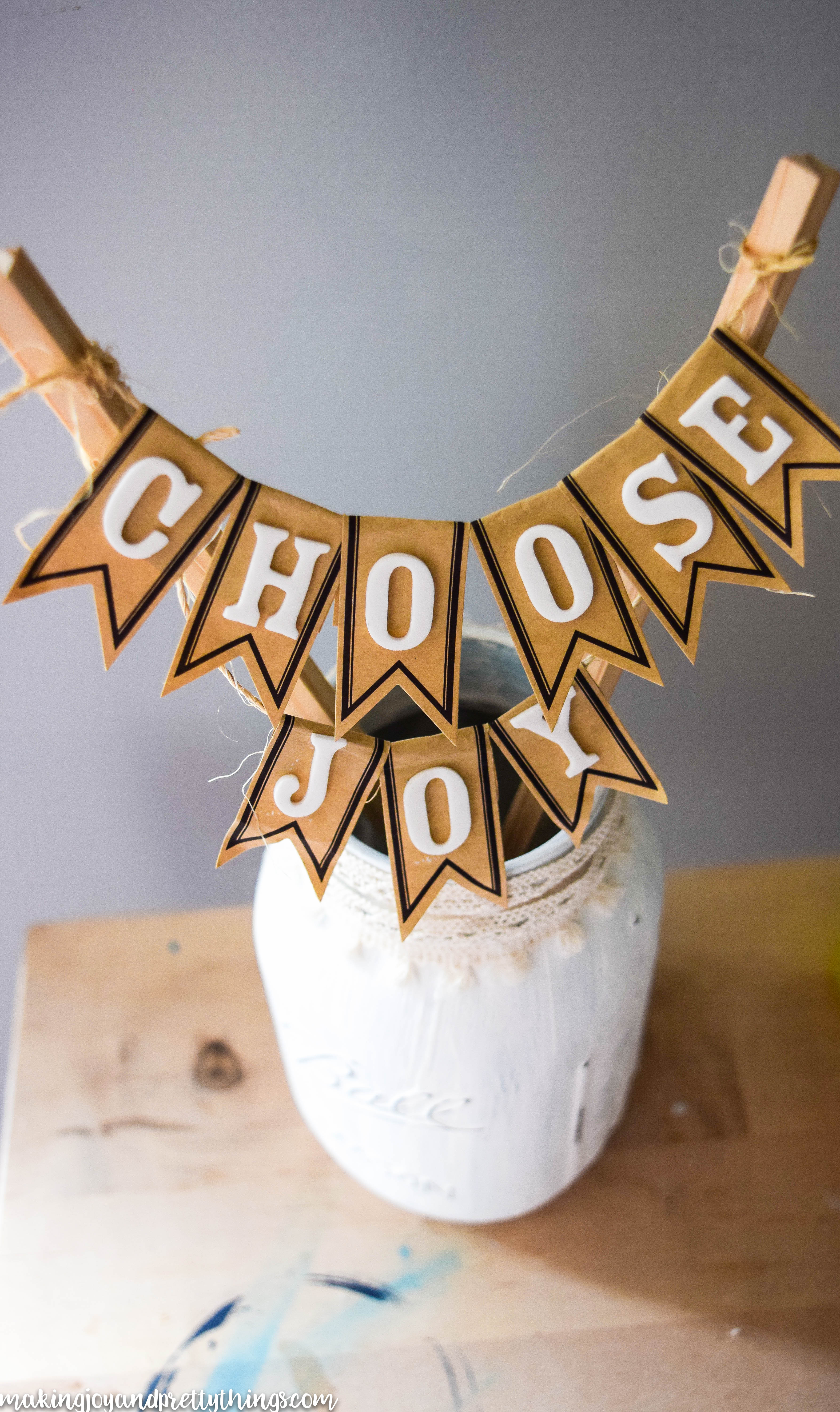Farmhouse Decor: Mason Jar "Choose Joy" Display - Making Joy and Pretty ...