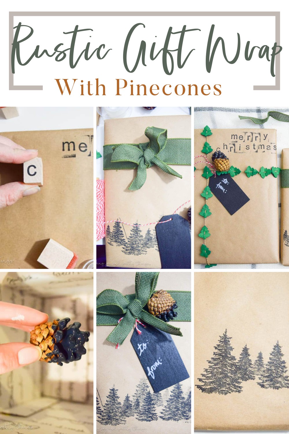 Rustic Gift Wrapping Ideas Using Pinecones | Making Joy & Pretty Things