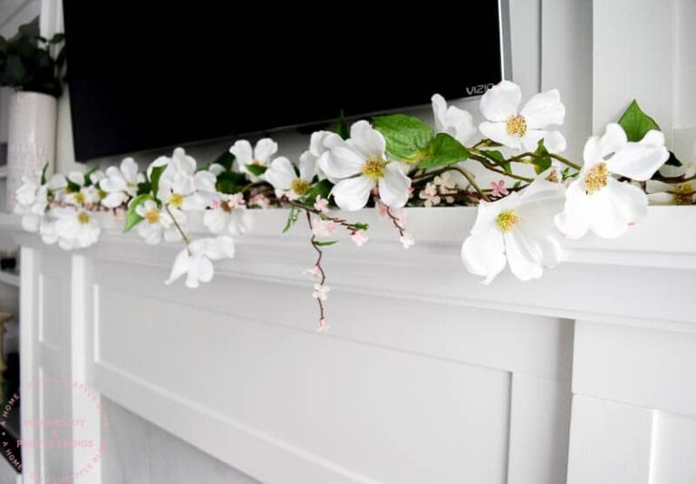 Simple Spring Garland for Mantle - Making Joy and Pretty Things