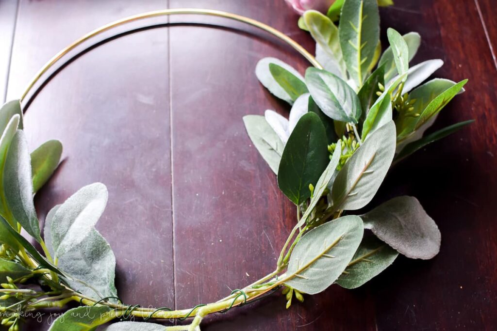 DIY Modern Fall Gold Ring Wreath - Making Joy and Pretty Things